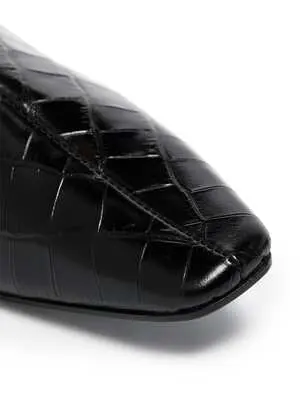 TOTEME Wide Shaft Croc-effect Boots - Black