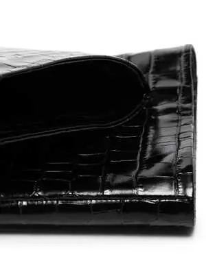TOTEME Wide Shaft Croc-effect Boots - Black