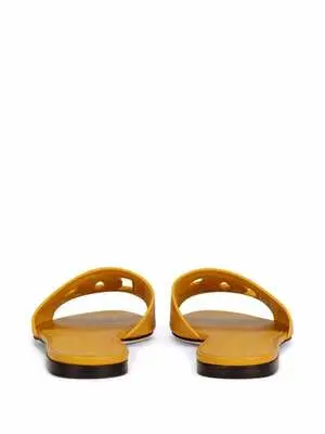 Dolce & Gabbana Dg Logo Leather Sandals - Yellow