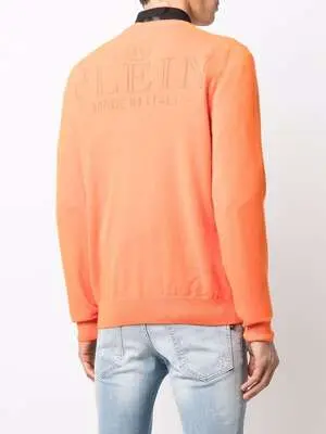 Philipp Plein Fine-knit Skull-motif Jumper - Orange