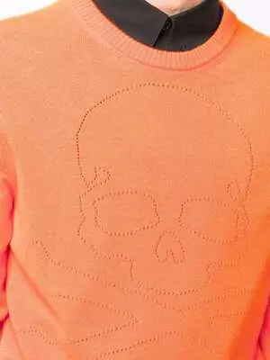 Philipp Plein Fine-knit Skull-motif Jumper - Orange