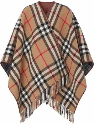Burberry Reversible Check Wool Cape