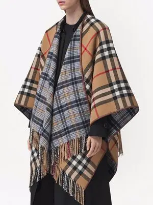 Burberry Reversible Check Wool Cape