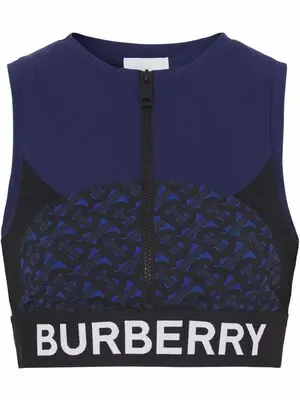 Burberry Tb Monogram Cropped Top - Blue