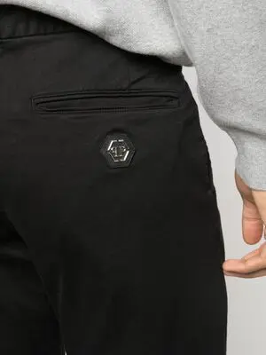 Philipp Plein Hexagon Logo Slim-fit Chinos - Black