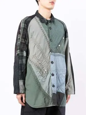 By Walid Patchwork Cotton Shirt