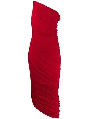 Norma Kamali Ruched Detail Asymmetric Dress