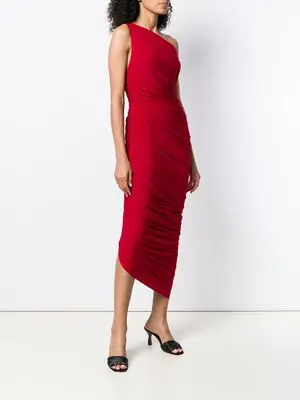 Norma Kamali Ruched Detail Asymmetric Dress