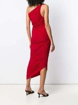 Norma Kamali Ruched Detail Asymmetric Dress