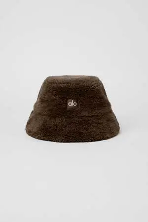 Alo Yoga Textured Sherpa Bucket Hat - Espresso