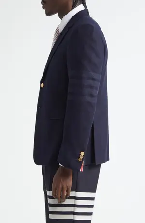 Thom Browne 4-bar Wool-cashmere Flannel Sport Coat - Navy