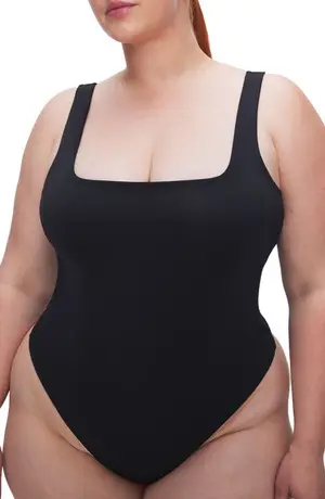 Good American Sculpting Modern Tank Bodysuit - Black001