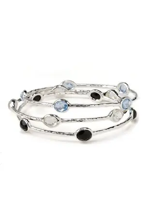 Ippolita Rock Candy Rosé Station Bangle - Hematite