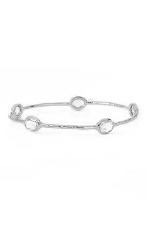 Ippolita Rock Candy Rosé Station Bangle - Silver - Clear Quartz