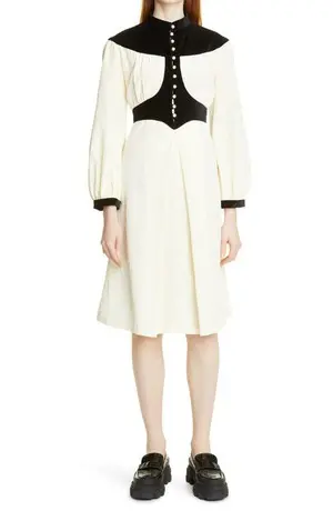 Batsheva Ashlyn Empire Waist Long Sleeve Dress