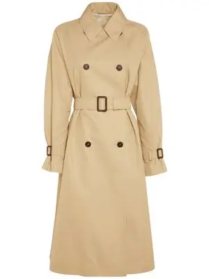 Max Mara Canasta Cotton Blend Trench Coat - Honey