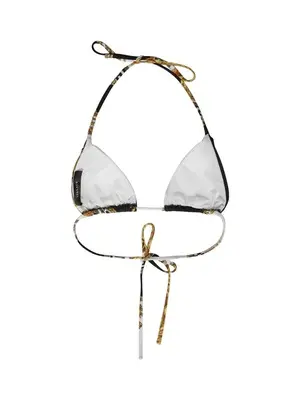 Versace Printed Triangle Bikini Top