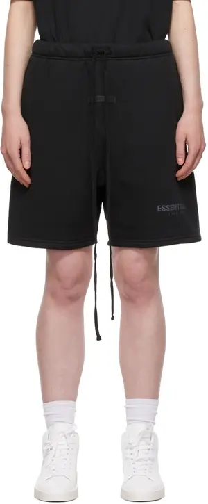 Fear Of God Fear Of God ESSENTIALS Black Fleece Sweat Shorts - Stretch Limo