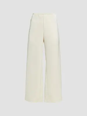 LESET Barb Satin Wide-leg Pants - Creme