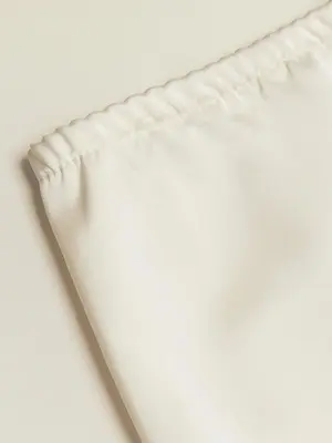 LESET Barb Satin Wide-leg Pants - Creme