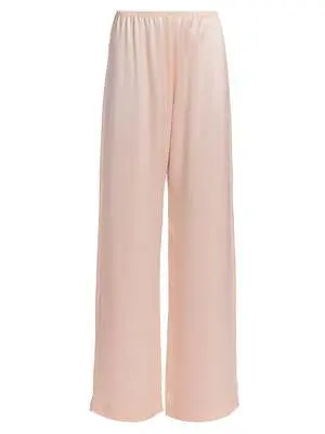 LESET Barb Satin Wide-leg Pants Petal