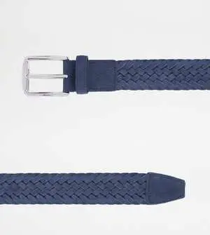 TOD'S Woven Suede Belt - Blue