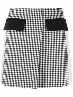 Patrizia Pepe Check-print Mini Skirt - Black