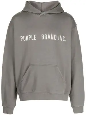 PURPLE BRAND Artifact-embroidered Long-sleeve Hoodie