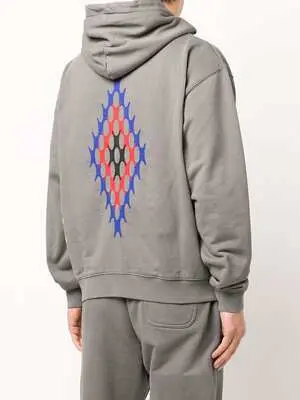 PURPLE BRAND Artifact-embroidered Long-sleeve Hoodie