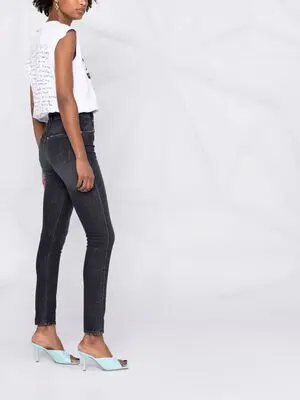 Balmain High-waisted Button-detail Denim Jeans