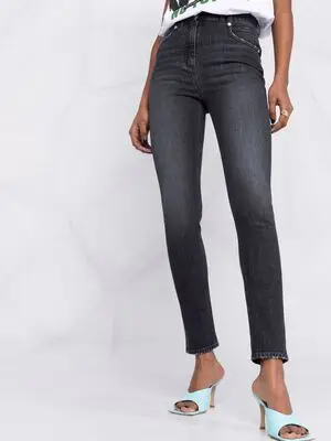 Balmain High-waisted Button-detail Denim Jeans