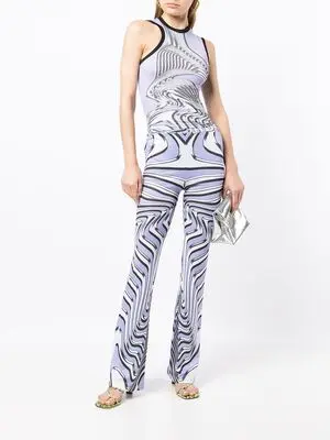 MAISIE WILEN Contender Abstract-print Flared Trousers