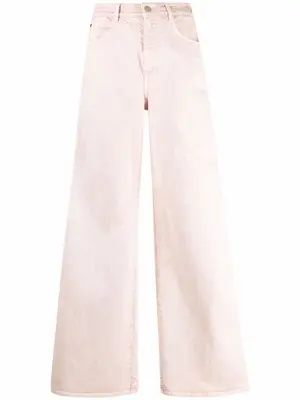 Stella McCartney Logo Tape Wide Leg Jeans - Pink