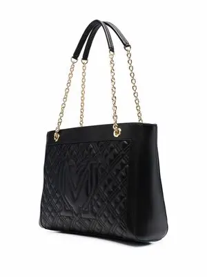 Moschino Logo-lettering Quilted Tote Bag