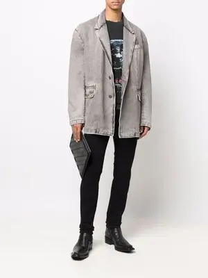 DIESEL® Cotton Washed Denim Blazer