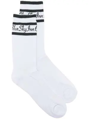 BLUE SKY INN Logo-knit Socks - White