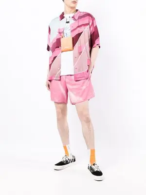 BLUE SKY INN Washed-print Elasticated Shorts