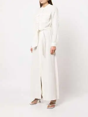 Simkhai Ester Tie-waist Maxi Shirt Dress