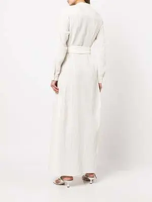 Simkhai Ester Tie-waist Maxi Shirt Dress