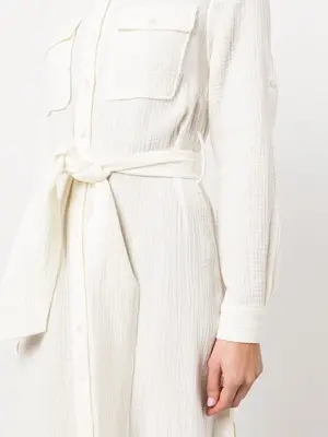 Simkhai Ester Tie-waist Maxi Shirt Dress