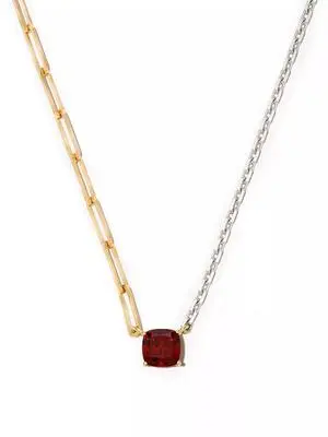 Yvonne Léon Garnet Solitaire Necklace - Gold