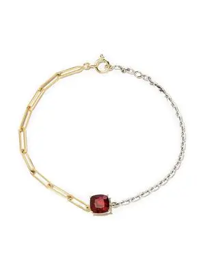 Yvonne Léon 18kt Garnet Chain-link Bracelet - Gold