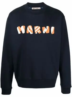Marni Logo-embroidered Sweatshirt - Blue