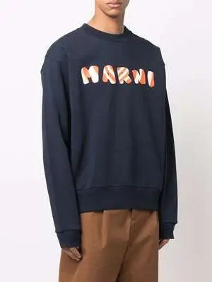 Marni Logo Embroidered Cotton Sweatshirt