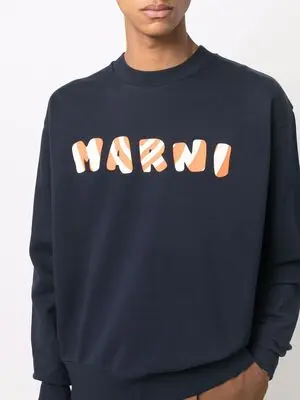 Marni Logo Embroidered Cotton Sweatshirt