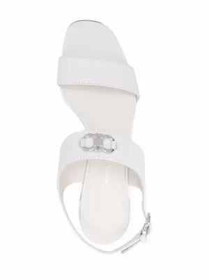 FERRAGAMO Gancini-logo Sandals - White