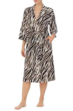 REFINERY29 Print Wrap Robe Ivory Multi
