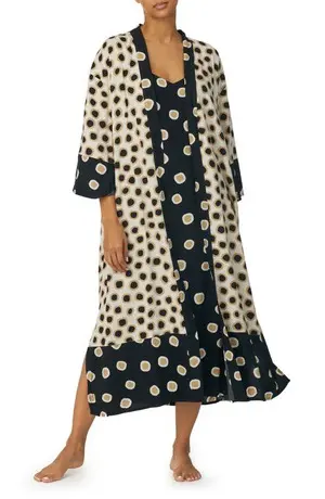 REFINERY29 Print Wrap Robe - Tan Print