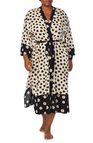 REFINERY29 Print Wrap Robe - Tan Print