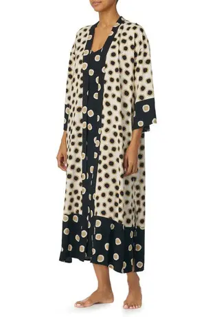 REFINERY29 Print Wrap Robe - Tan Print